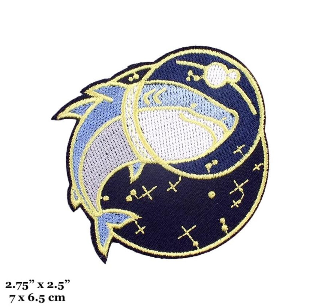 Cute Blue Dolphin Ocean Sea Nature Round Embroidered Iron on Patch - Etsy