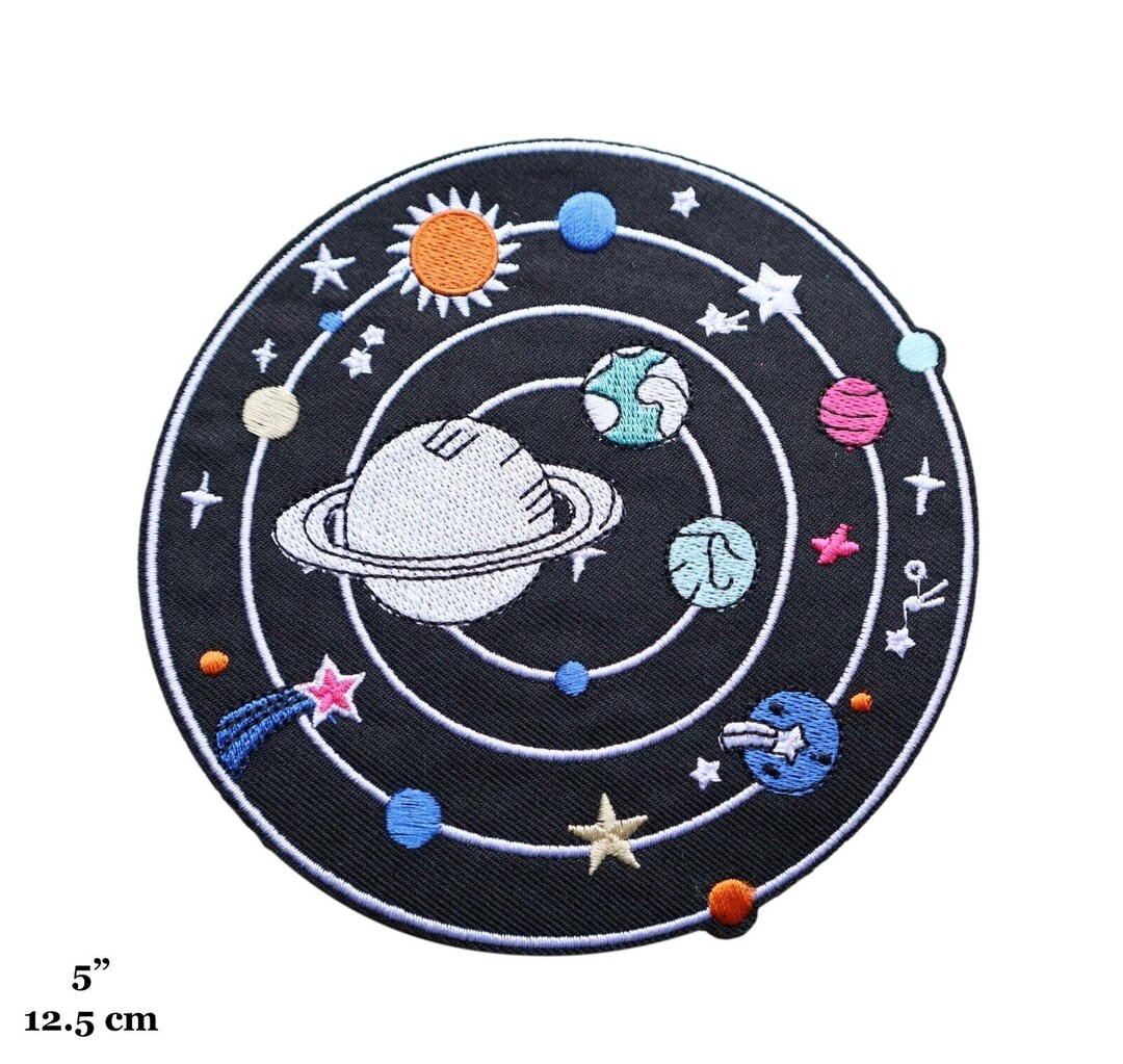 The Solar System Earth Sun Planets Space Universe Embroidered Iron on ...