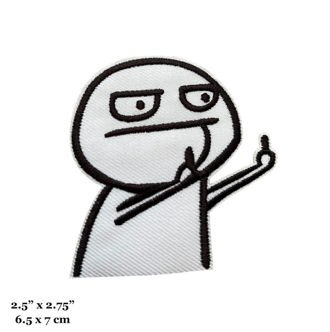 Middle Finger Meme Funny Character Embroidered Iron on Patch - Etsy