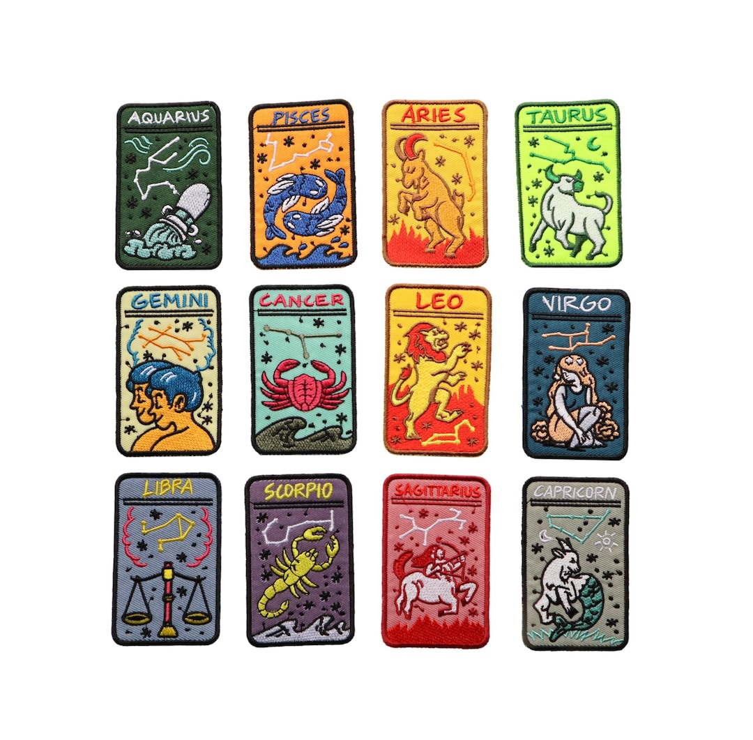 Zodiac Signs Astrology Constellations Embroidered Iron on Patch - Etsy