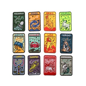 Zodiac Signs Astrology Constellations Embroidered Iron on Patch - Etsy