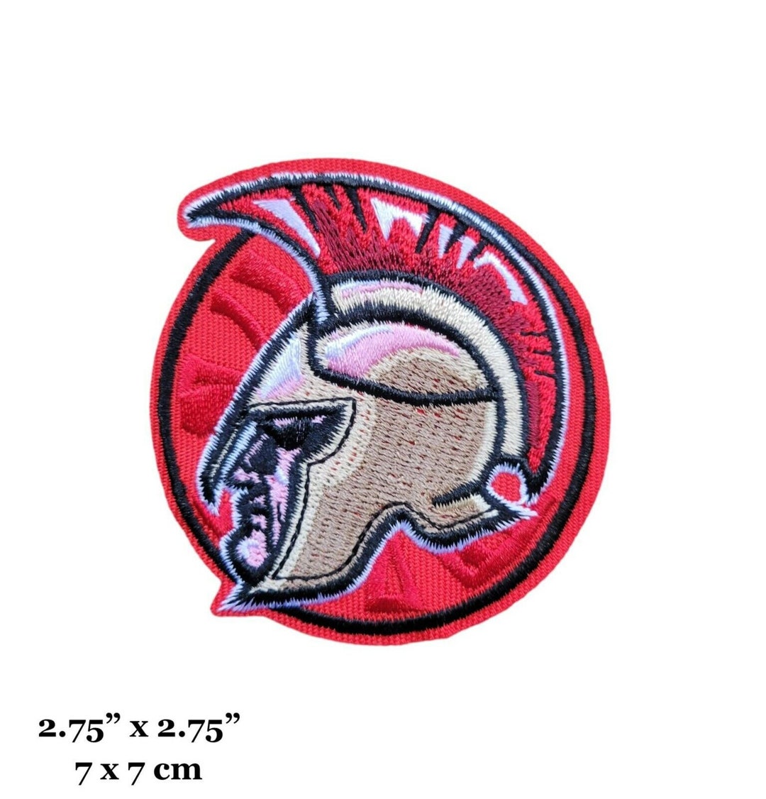 Roman Soldier Shield Sword Armor Face Red Logo Embroidered Iron on ...