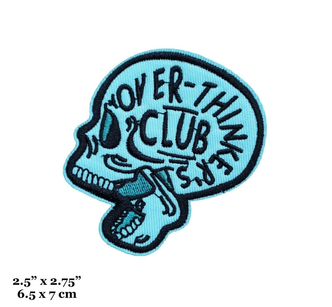 Skeleton Skull Scream Overthinkers Club Embroidered Iron on Patch - Etsy