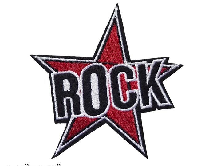 Rock Star Black Red Logo Symbol Sign Music Embroidered Iron on Patch - Etsy