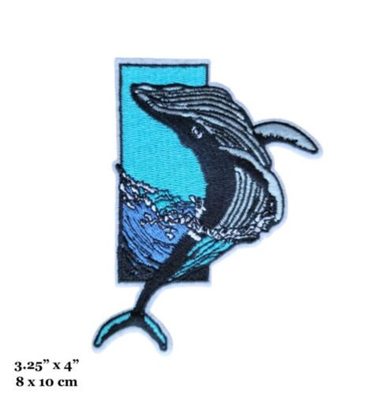 Humpback Whale Blue Sea Animal Embroidered Iron on Patch - Etsy