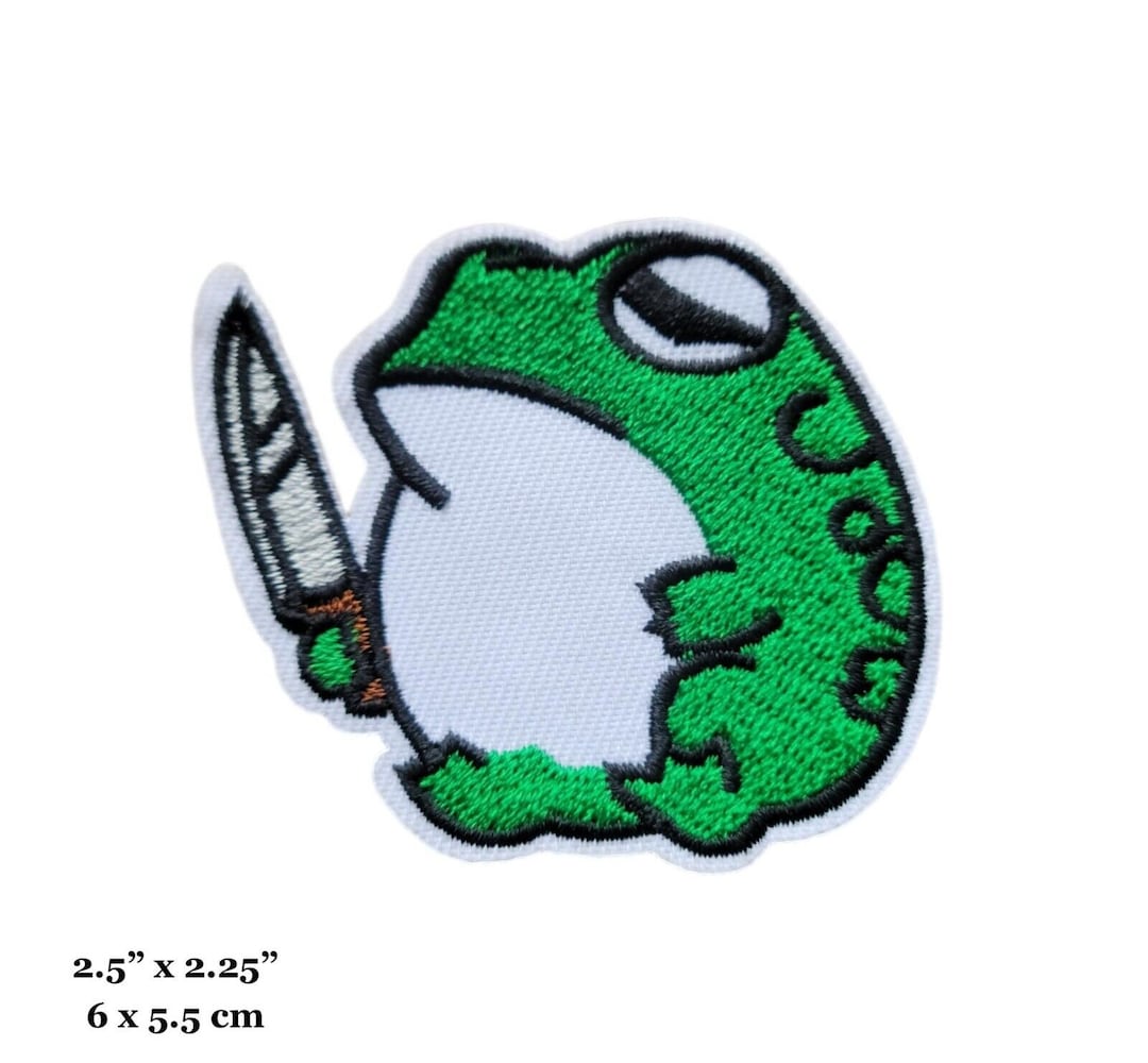 Frog With Knife Meme Funny Embroidered Iron on Patch - Etsy