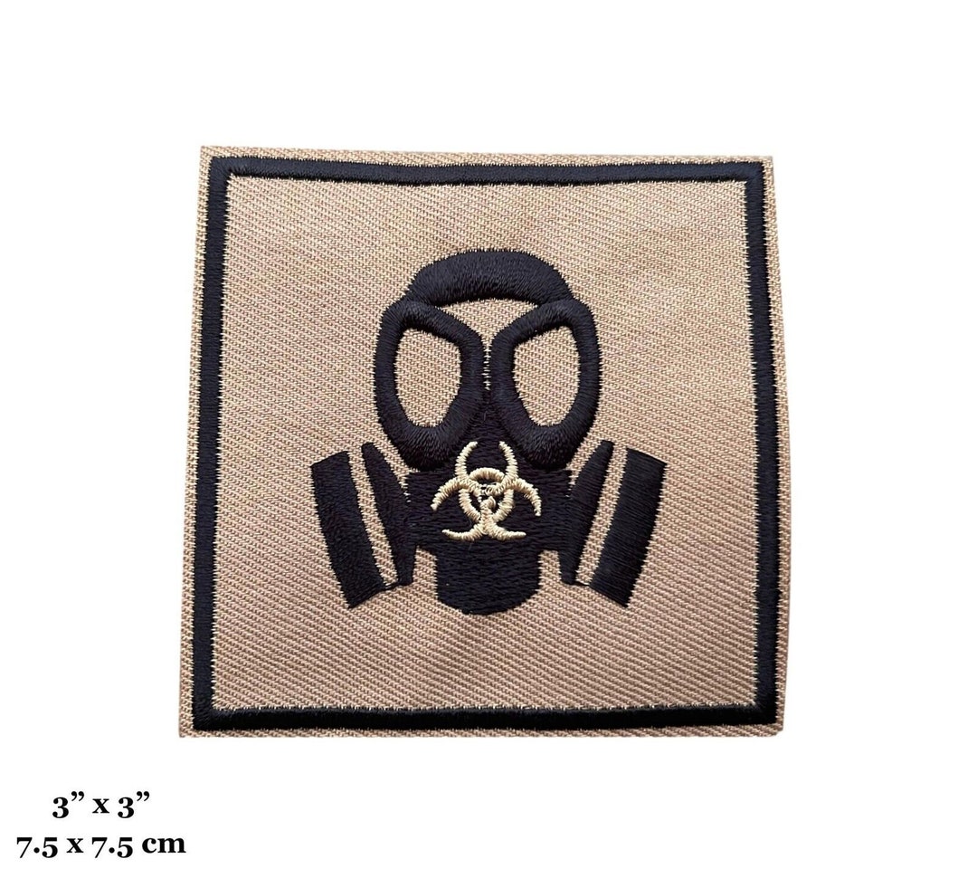 Biohazard Warning Sign Gas Mask Safety Symbol Embroidered Iron on Patch ...