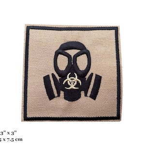 Biohazard Warning Sign Gas Mask Safety Symbol Embroidered Iron on Patch ...