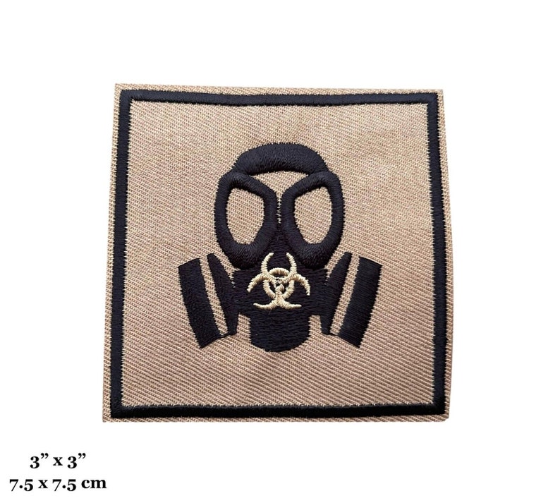 Biohazard Warning Sign Gas Mask Safety Symbol Embroidered Iron - Etsy