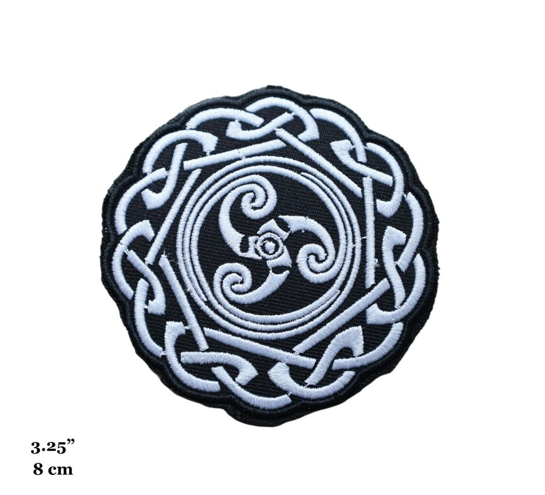 Celtic Triple Spiral Triskele Symbol Knot Embroidered Iron on Patch - Etsy