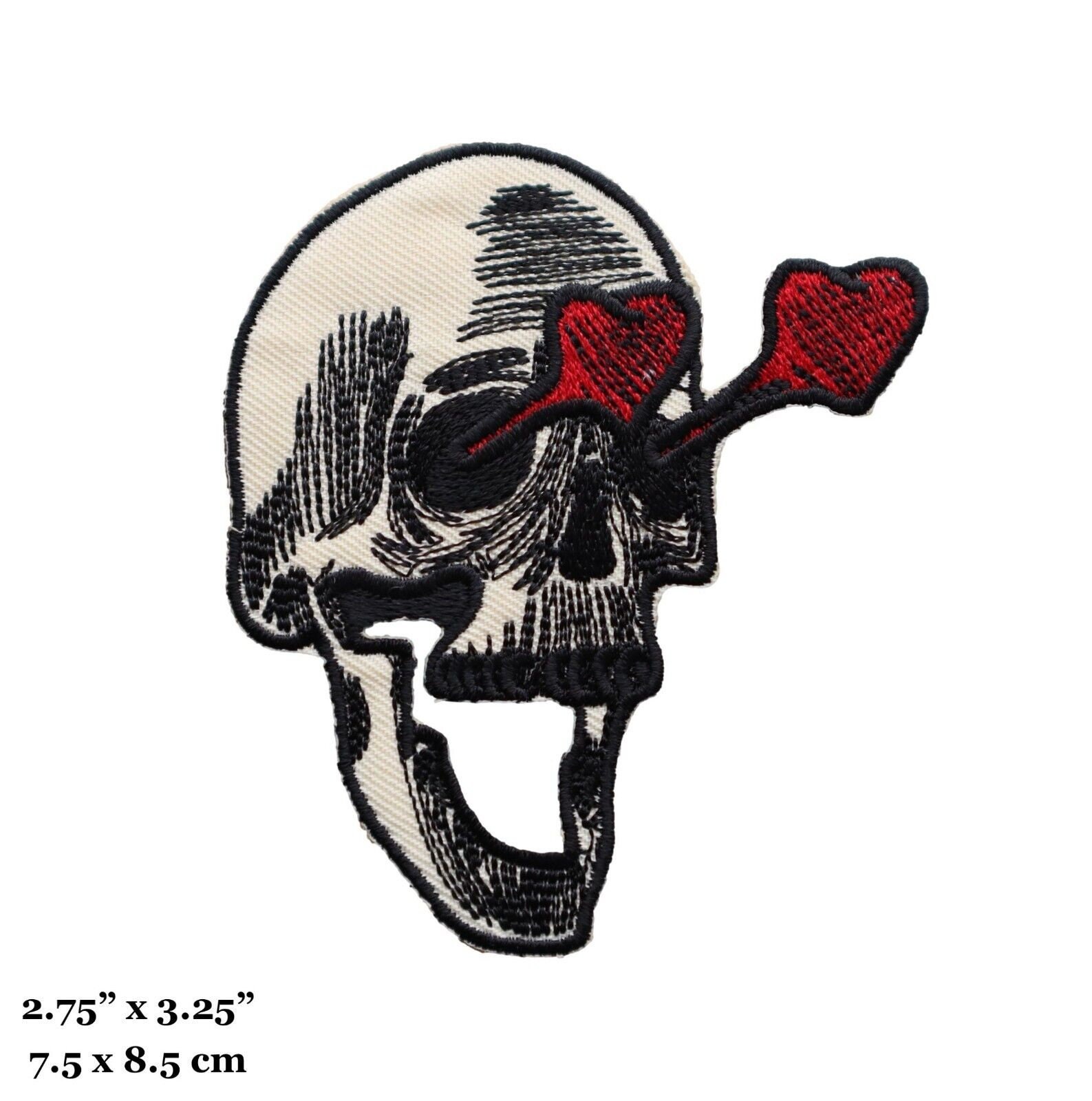 Skull Skeleton Face Love Heart Eyes Embroidered Iron on Patch - Etsy
