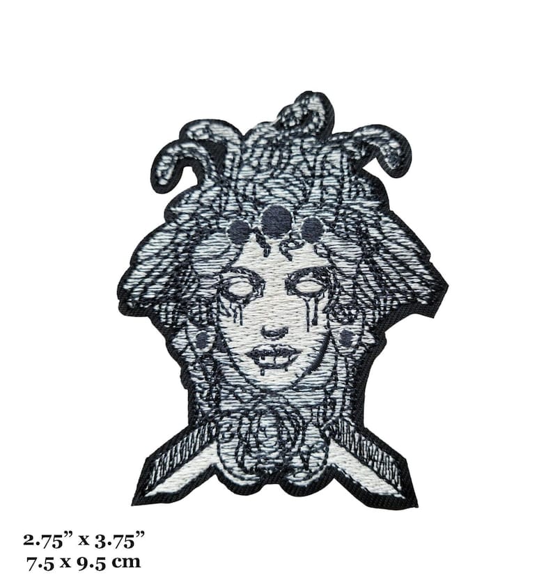 Medusa Greek Mythology Gorgon Embroidered Iron on Patch - Etsy