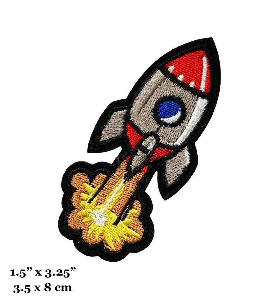 Launching Space Rocket Ship Embroidered Iron on Patch - Etsy
