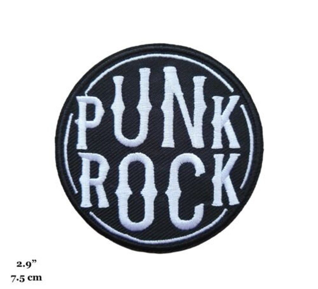 Punk Rock Band Music Logo Black White Round Embroidered Iron on Patch ...