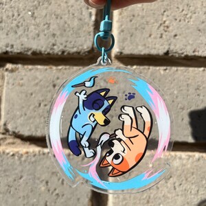 Discreet Pride Bluey Bisexual Transgender Keychain Charms, Bisexual ...