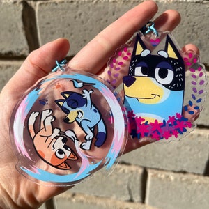 Discreet Pride Bluey Bisexual Transgender Keychain Charms, Bisexual ...