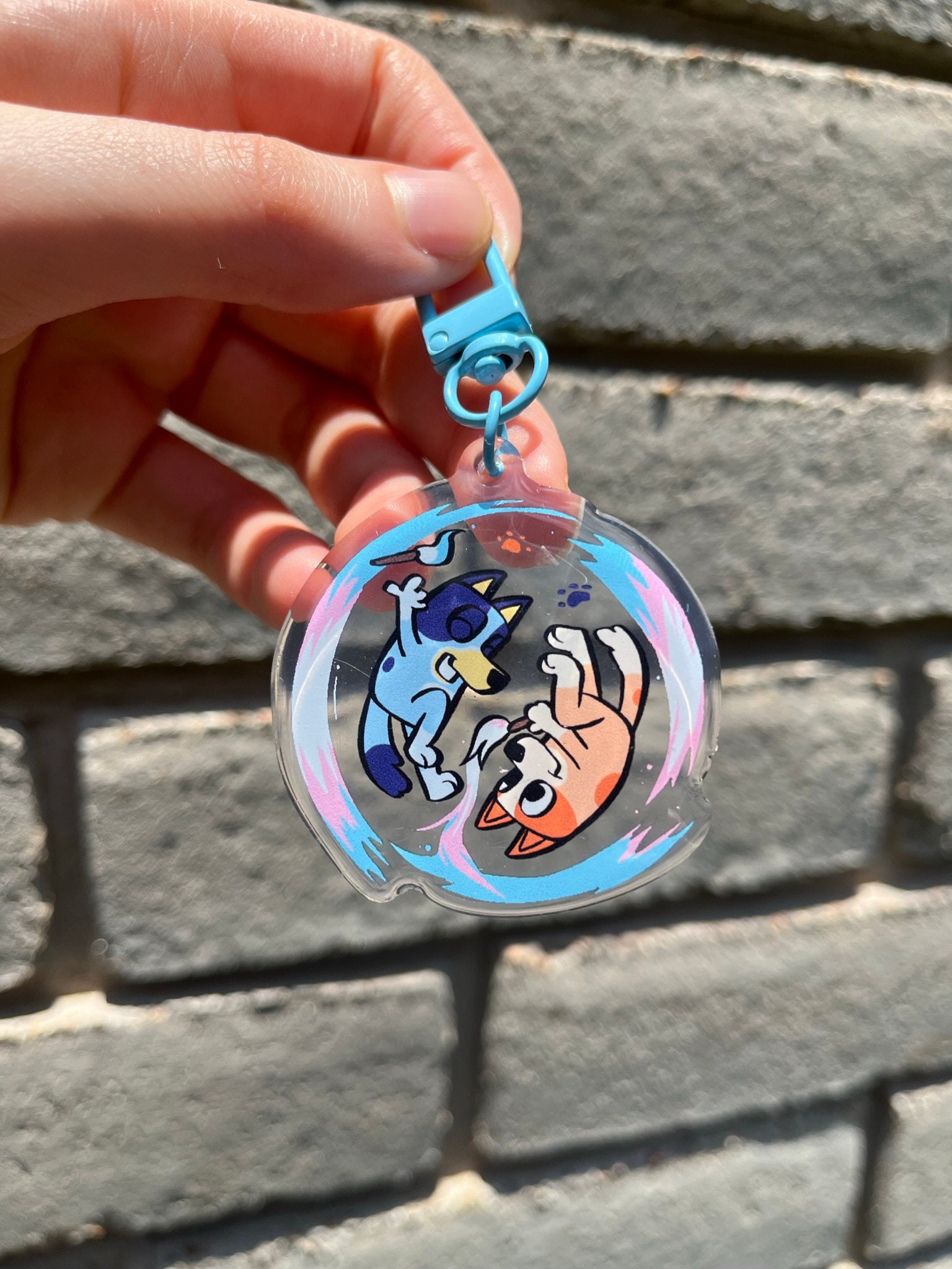 Discreet Pride Bluey Bisexual Transgender Keychain Charms, Bisexual ...