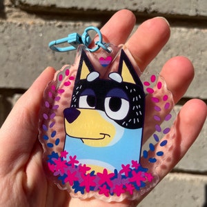 Discreet Pride Bluey Bisexual Transgender Keychain Charms, Bisexual ...