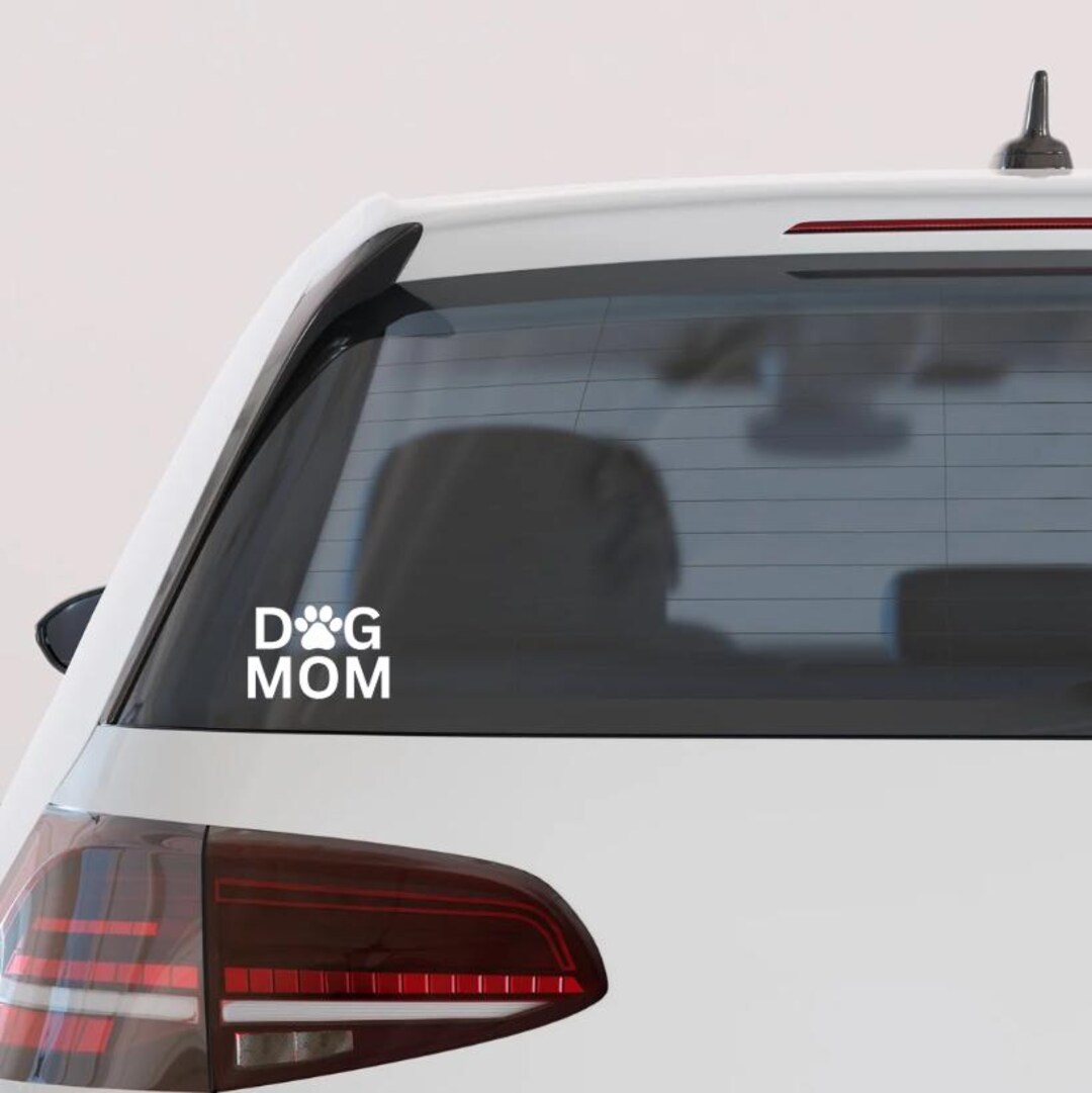 Dog Mom Car Decal - High Quality Vinyl Symbol for Auto, Truck, or SUV ...