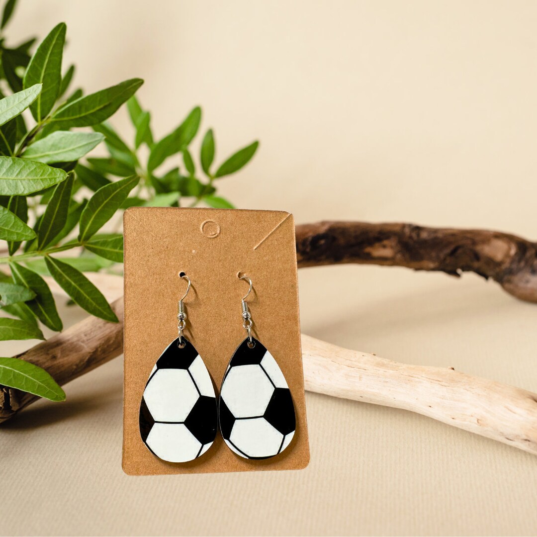 Chic and Adorable Soccer Mom Earrings High-quality Wood With Sublimated ...
