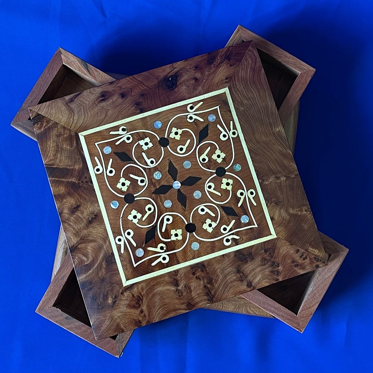 Handmade Thuya Wooden Box, Secret Wooden Lock Box, Jewellery Box of ...