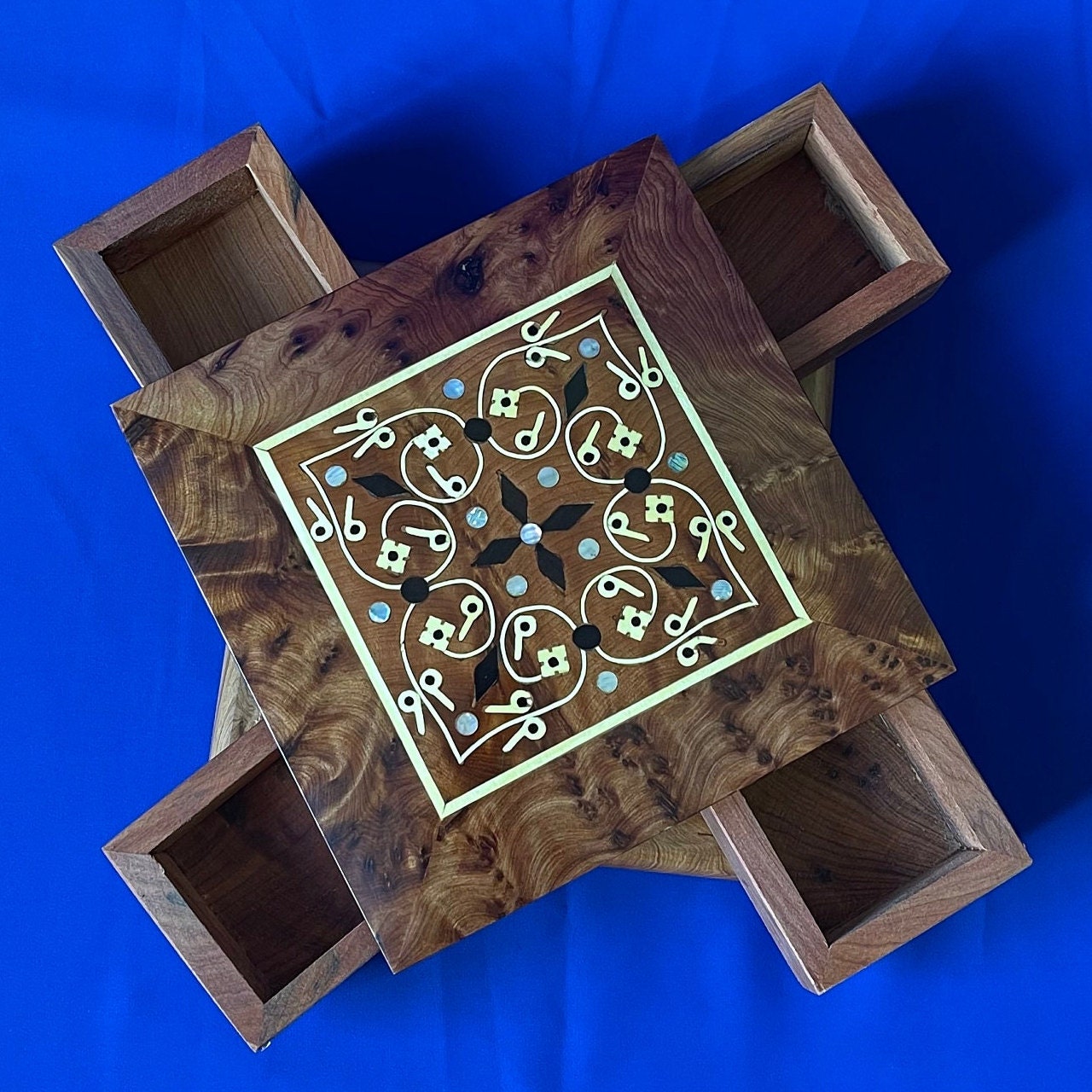 Handmade Thuya Wooden Box, Secret Wooden Lock Box, Jewellery Box of ...