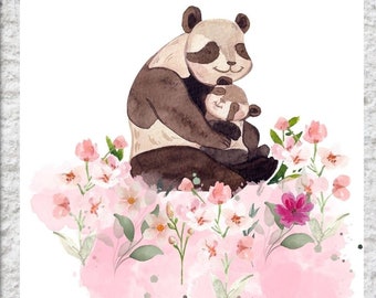Two Cuddling Pandas - Etsy