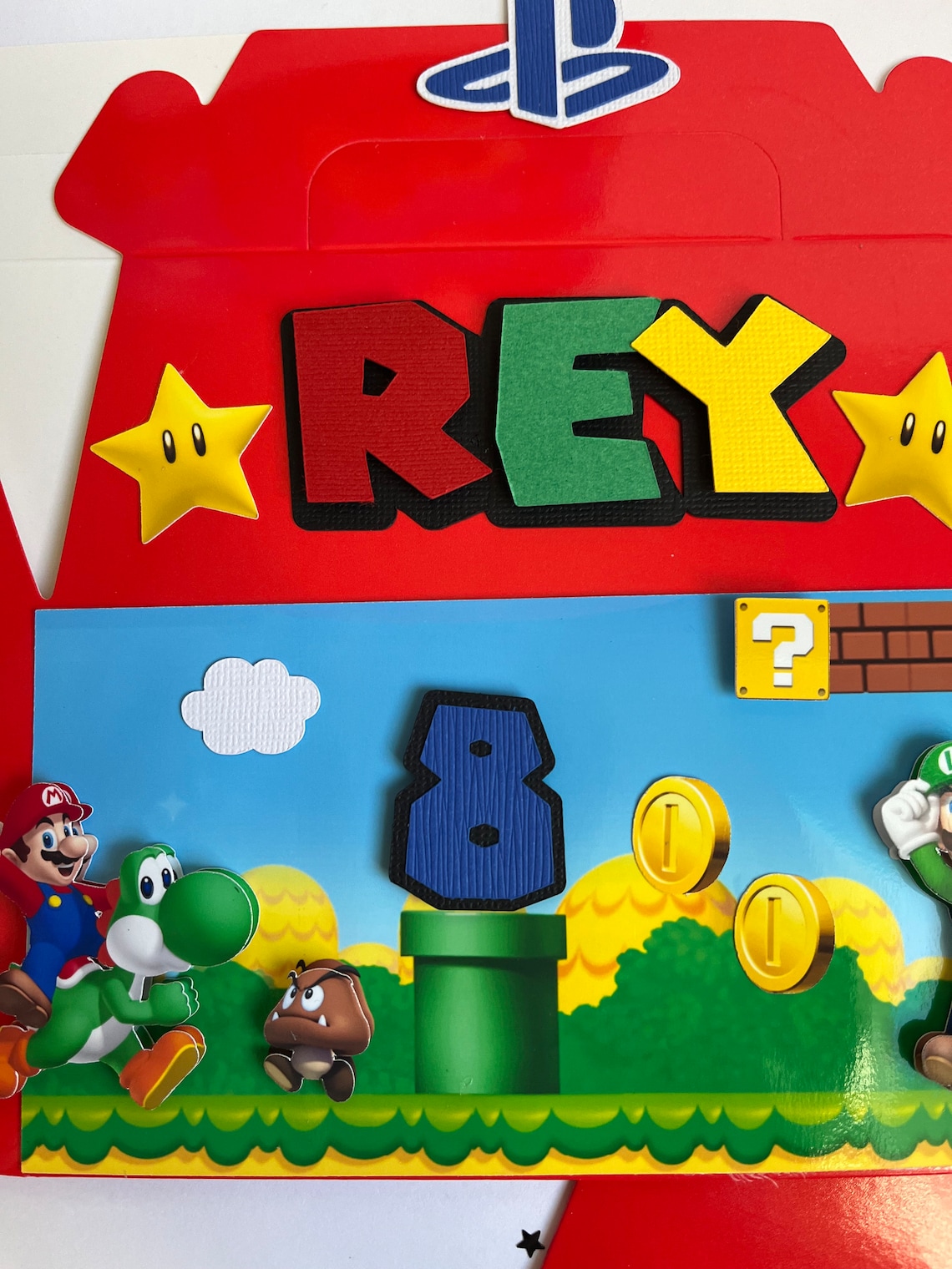 Super Mario Box Mario Bros Box Super Mario Birthday Mario - Etsy