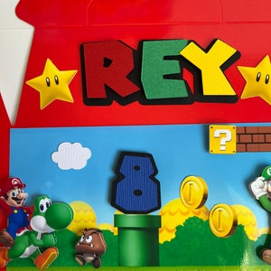 Super Mario Box Mario Bros Box Super Mario Birthday Mario - Etsy