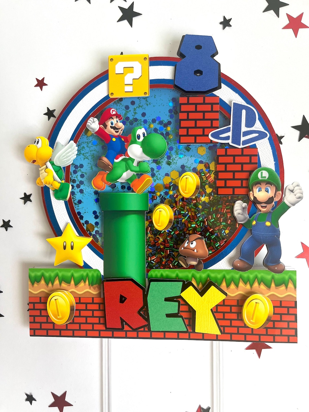 Super Mario Cake Topper, Mario Bros Cake Topper, Super Mario Birthday ...