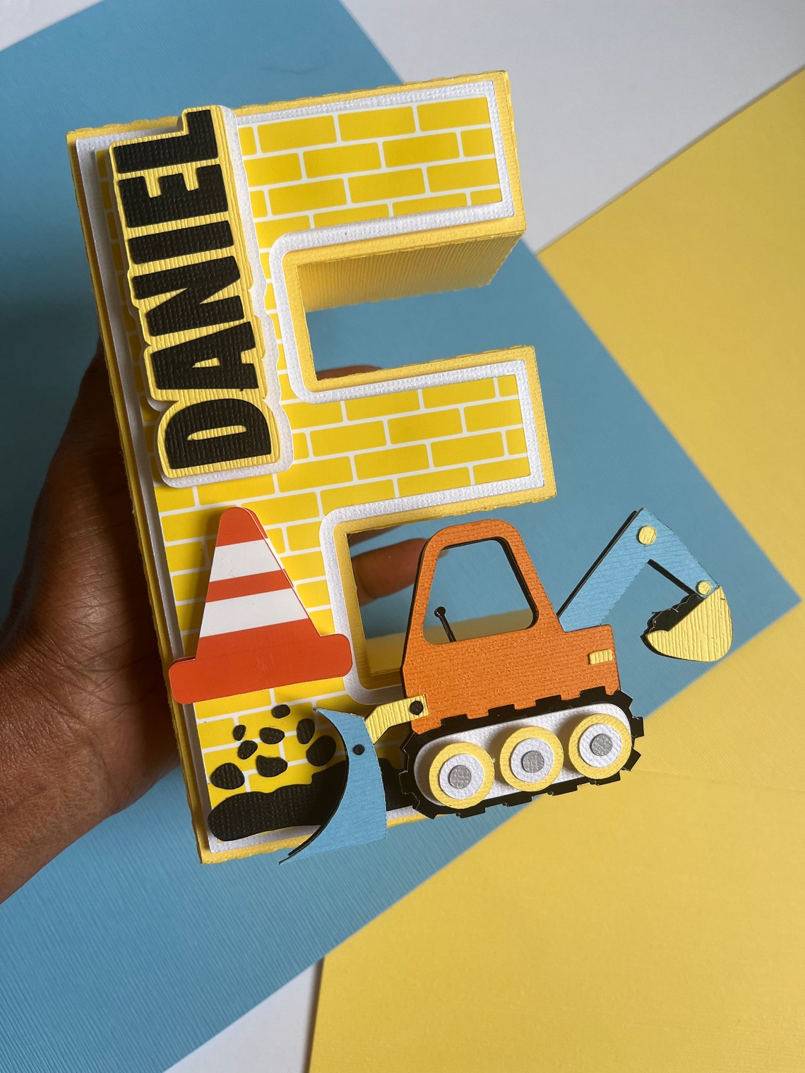 Construction 3D Letter Construction Birthday Construction - Etsy