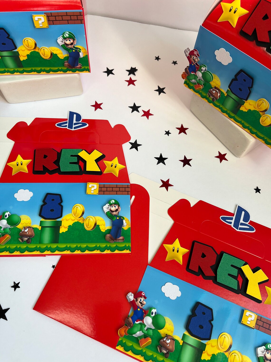 Super Mario Box Mario Bros Box Super Mario Birthday Mario - Etsy
