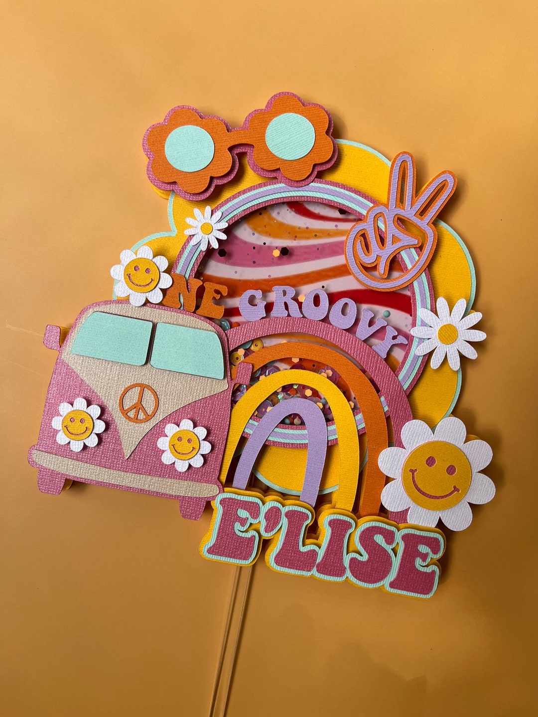 Groovy Cake Topper: Retro Hippie Birthday Party Decoration - Etsy