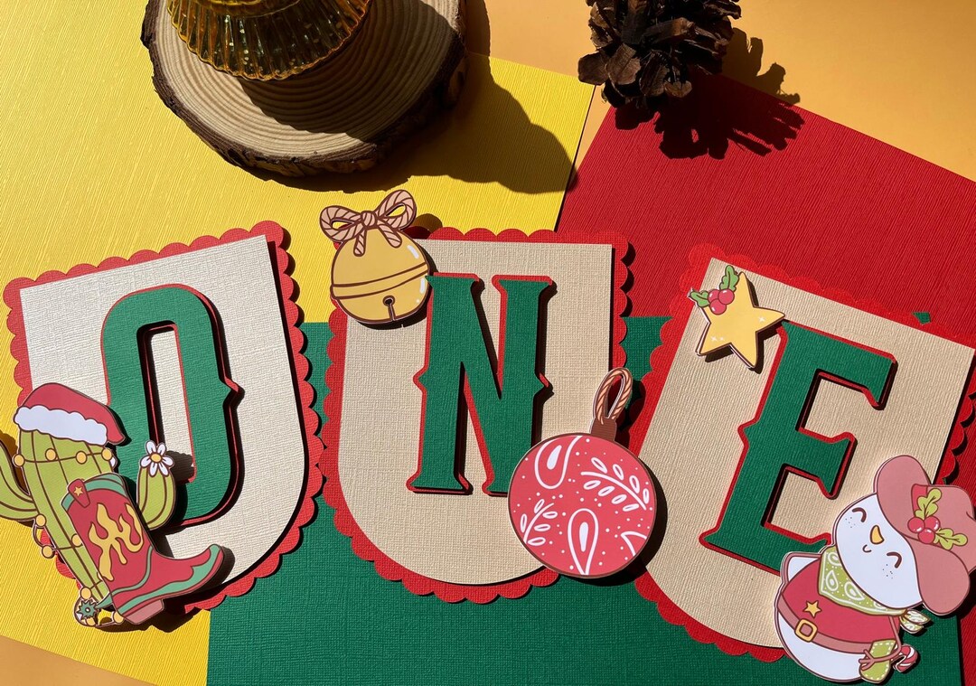 Cowboy Christmas Banner, Christmas High Chair Banner, Christmas First ...