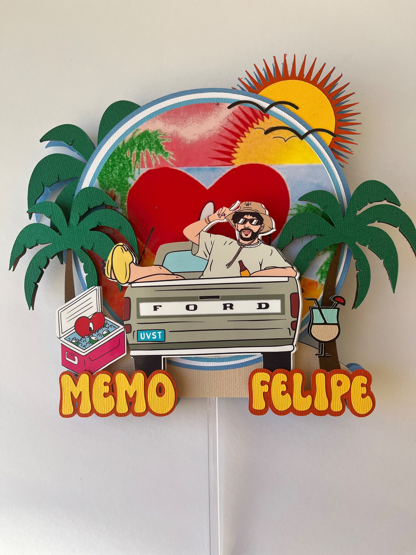 Bad Bunny Cake Topper Un Verano Sin Ti Cake Topper Bad Bunny - Etsy