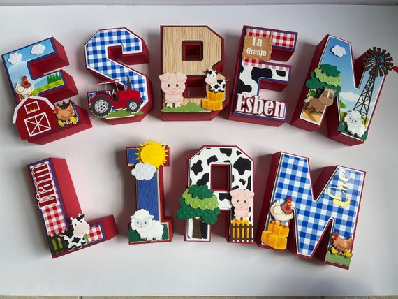 Wooden Letters Farm Theme
