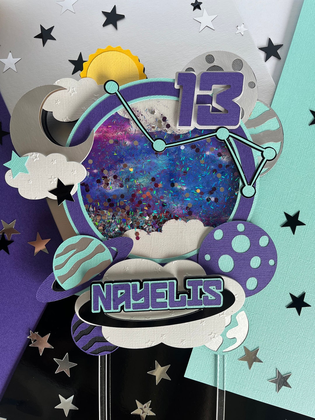 Space Cake Topper: Galaxy Birthday Party Decor - Etsy
