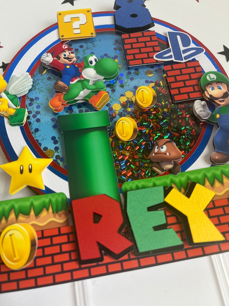 Super Mario Cake Topper Mario Bros Cake Topper Super Mario - Etsy