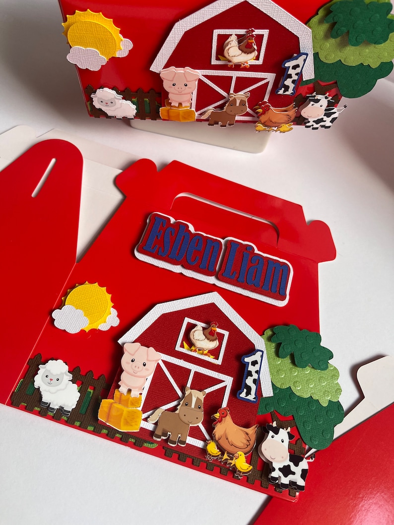 Farm Favor Box/farm Gable Box/farm Birthday/farm Birthday - Etsy