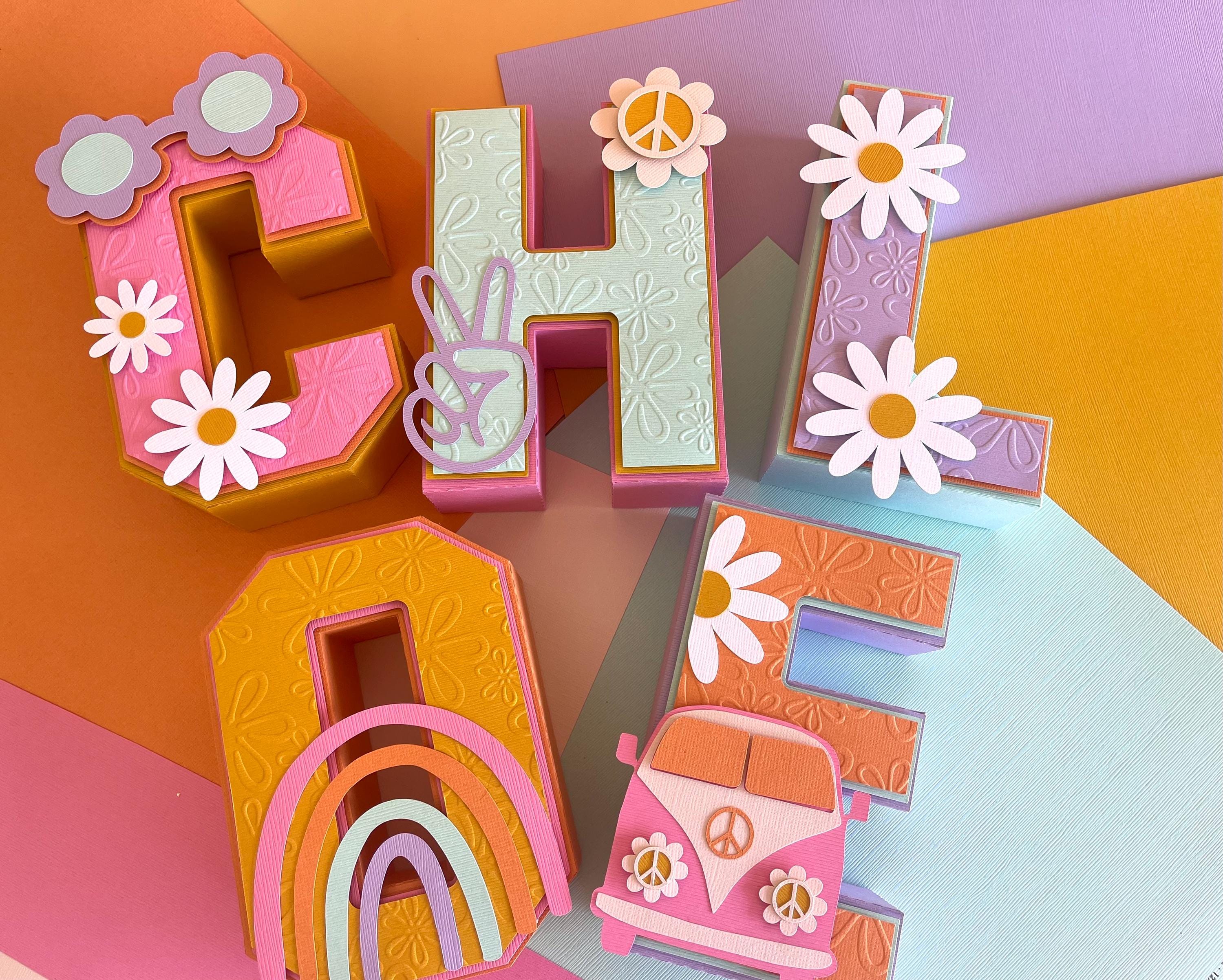 Groovy 3D Letter, Groovy Birthday, Retro Party Decor - Etsy