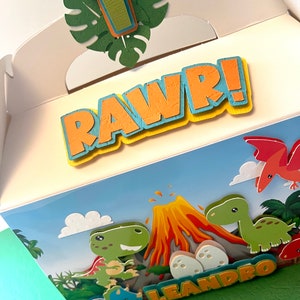 Dinosaur Favor Box, Dinosaur Gable Box, Dinosaur Birthday, Dinosaur ...