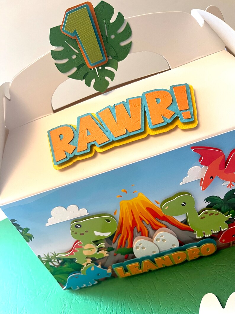 Dinosaur Party Favor Box: Gable Box, Birthday Decor - Etsy