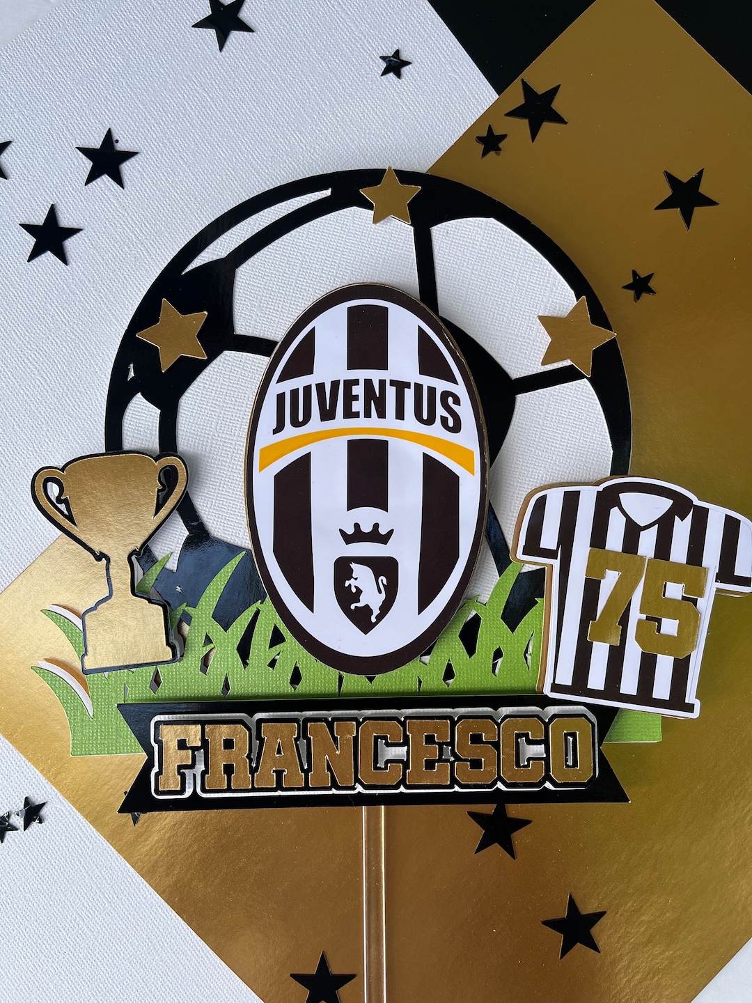 Juventus Soccer Cake Topper, Soccer Birthday Party Decor - Etsy