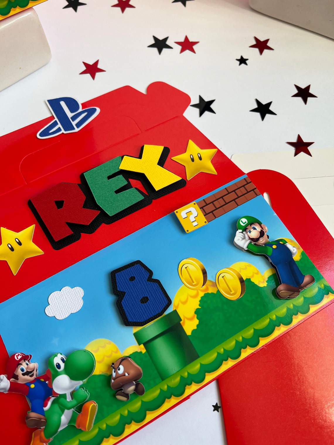 Super Mario Box Mario Bros Box Super Mario Birthday Mario - Etsy
