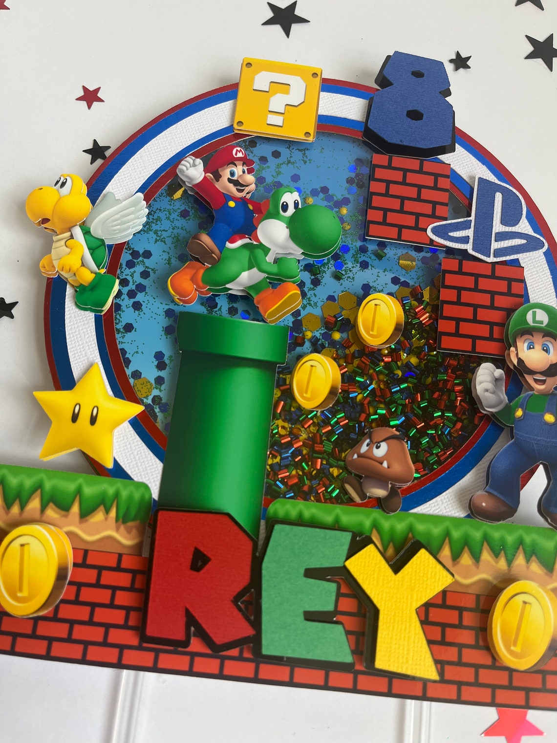 Super Mario Cake Topper Mario Bros Cake Topper Super Mario - Etsy