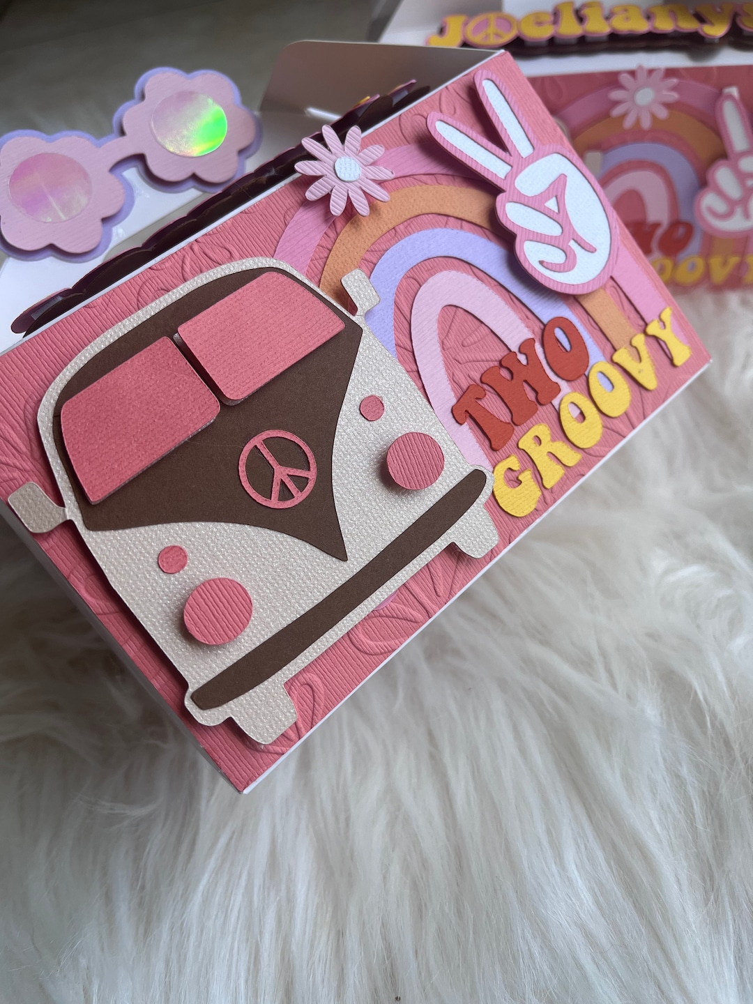 Two Groovy Gable Box/ Two Groovy Party Favor/ Groovy Birthday Party ...