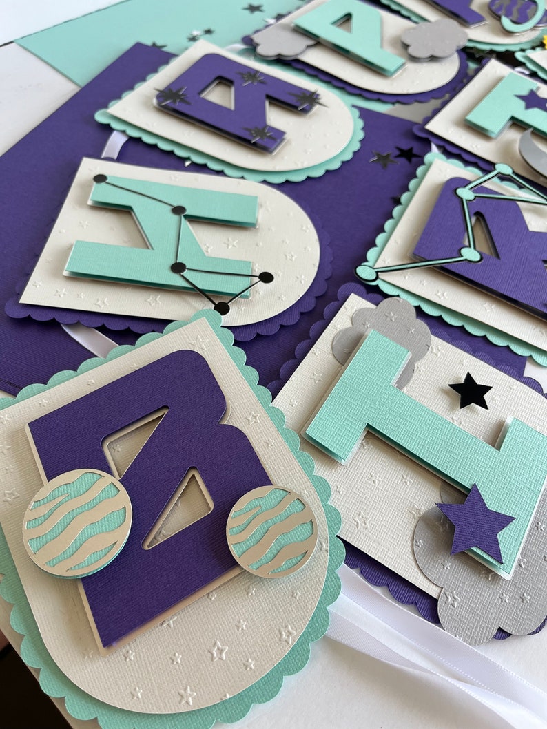 Space Birthday Banner: Galaxy Rocket Party Decor - Etsy