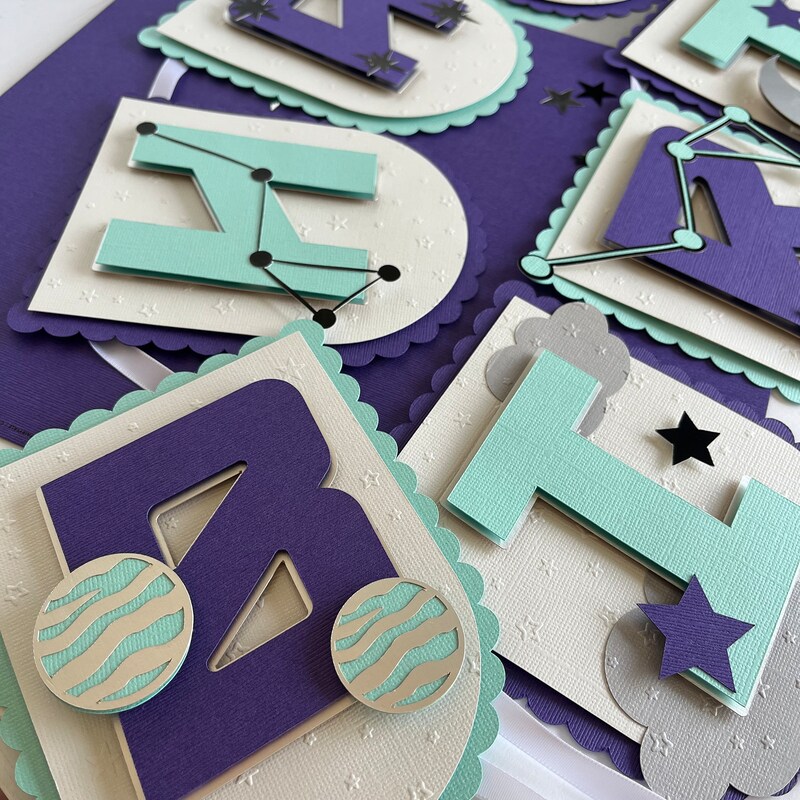 Galaxy Birthday Banner - Etsy