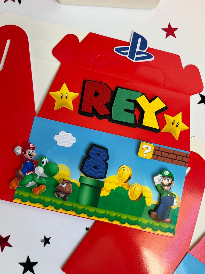 Super Mario Box Mario Bros Box Super Mario Birthday Mario - Etsy