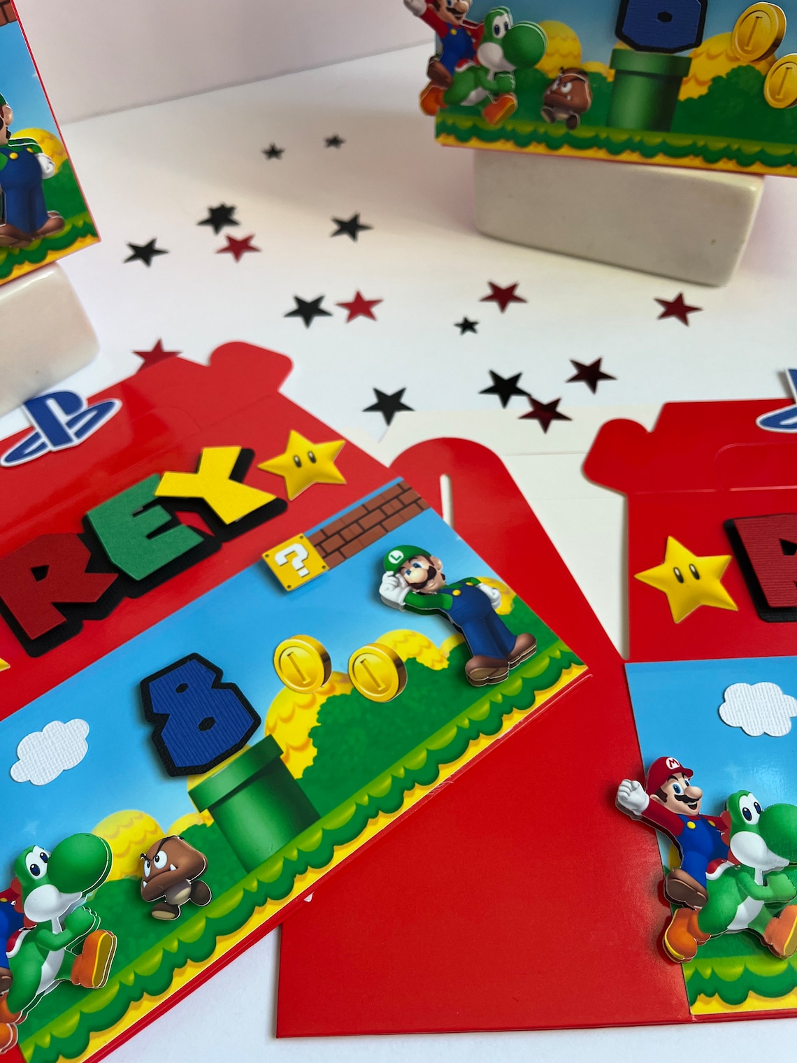 Super Mario Box Mario Bros Box Super Mario Birthday Mario - Etsy